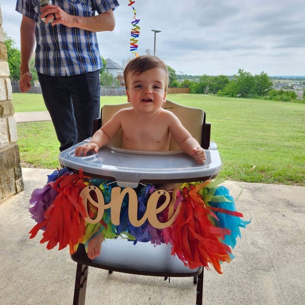 One High Chair Banner, Wood High Chair Banner, High Chair Banner, First ...