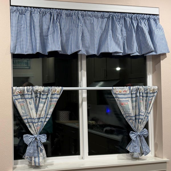 Kitchen Curtain Pattern Bundle PDF, Café Curtains & Ruffle Valance, DIY ...