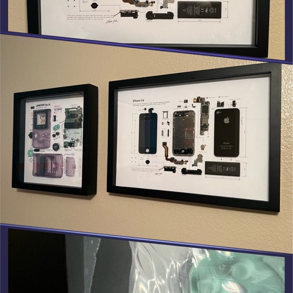 Framed iPhone 3 3gs 4 4s 5 6 7 8 X Disassembled Phone Wall Art Gifts ...