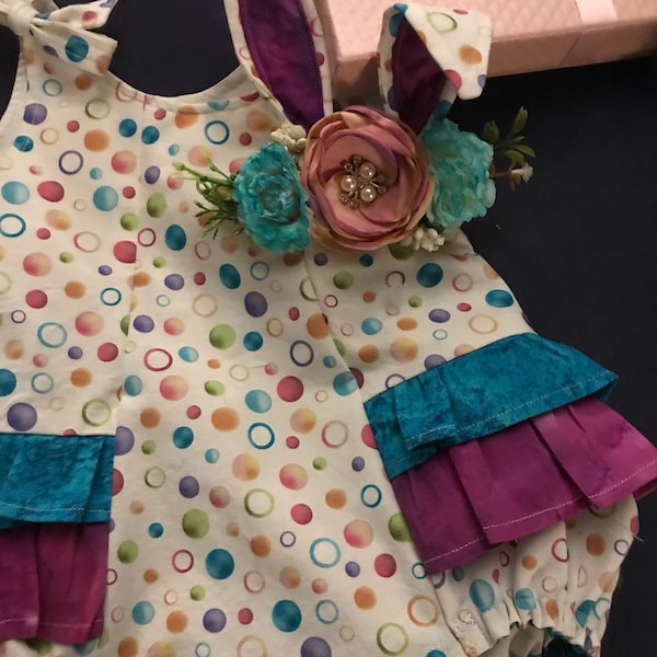 Baby Girl's Ruffled Romper, Rosebud Baby Romper Pdf Sewing Pattern ...