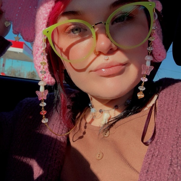 Pink Fairy Ears Crochet Pink Fairy Ear Hat Fairy Ears Pink Nymph Ears ...