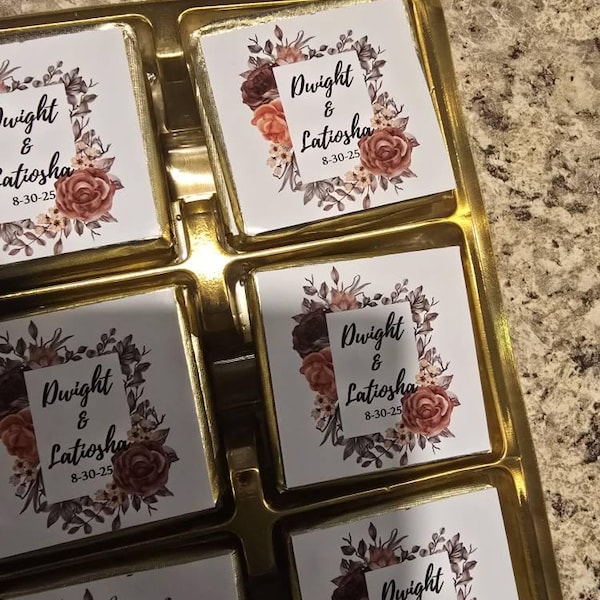 50 Wedding Neapolitan Chocolate Favours - Personalised Chocolate ...