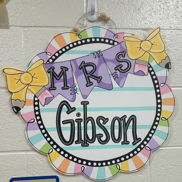 Personalized Teacher Door Hanger, Whimsical Classroom Decor - Etsy