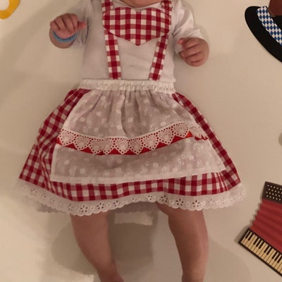 Babys First Dirndl, Baby Dirndl, Light Blue Checkered Christening Robe ...