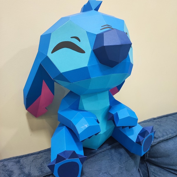Stitch Papercraft 3D – Low Poly Template Pdf, Svg, Dxf | DIY Lilo ...