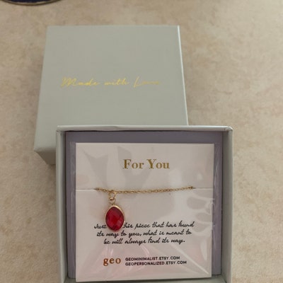 Ruby Necklace Gifts for Women Personalized July Birthstone Necklace ...