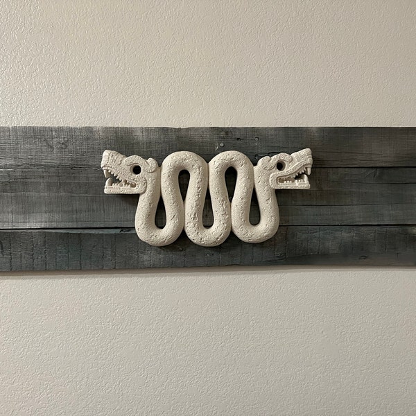 History Aztec Double Headed Serpent Maya Artifact Carved Sculpture ...