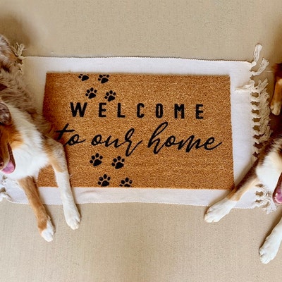 Dog Paws Doormat, Dog Doormat, Funny Doormat, Welcome Mat, Gifts for ...