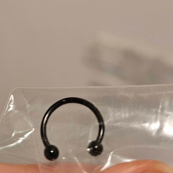 16G External Threaded HORSESHOE Nose Jewelry Nostril Hoop Ring Snug 8mm ...