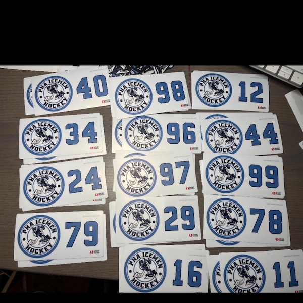 Custom Hockey Helmet Number Decals: Waterproof Vinyl Stickers - Etsy