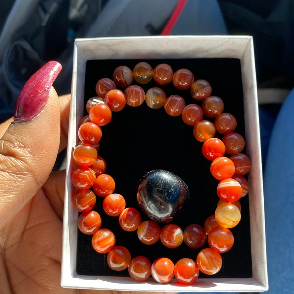 Handmade 6.5mm, 7mm, 7.5mm, 8mm, 8.5mm, and 9.5mm Flower Agate Gemstone ...