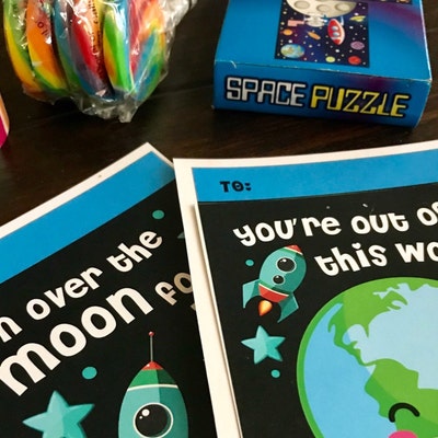 Outer Space Valentine's Day Cards, Printable DIY Classroom Cards ...