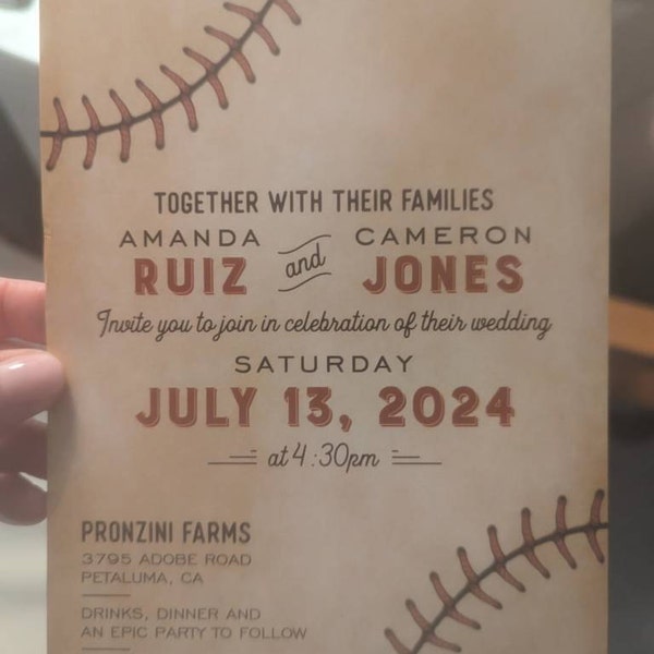 Baseball Wedding Invitation - Etsy
