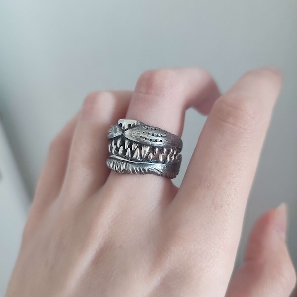 Cheshire Cat Smile, Two Part Ring, Sterling Silver - Etsy