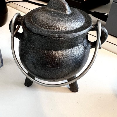 Plain Mini Cast Iron Cauldron 3.5 Inch With Lid - Etsy