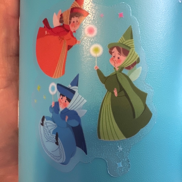 Good Fairies Flora Fauna Merryweather Transparent Laptop Stickers ...
