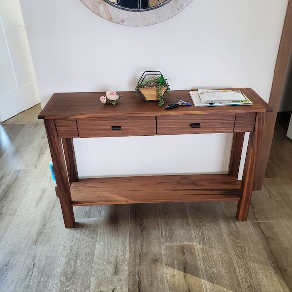 MODERN WALNUT CONSOLE | Narrow Console Table 48" X 14" | Walnut ...