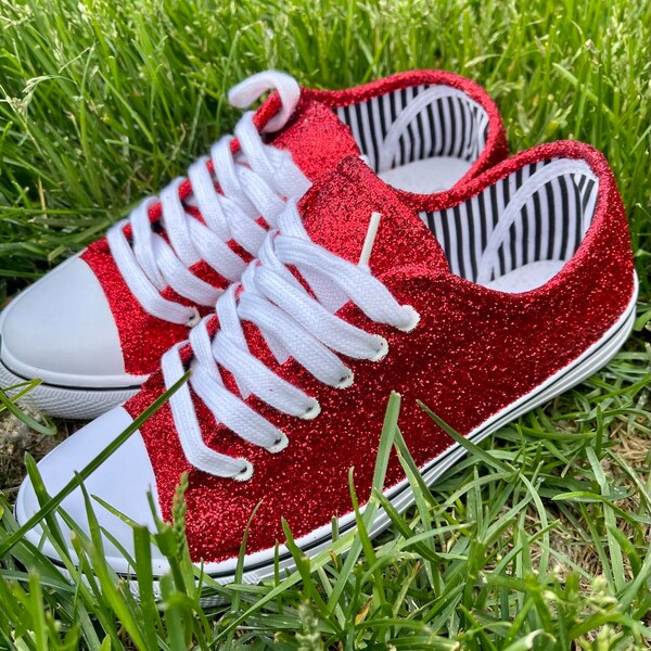 Red Glitter Sneakers for Wedding or Special Occasion, Bling Bridal ...