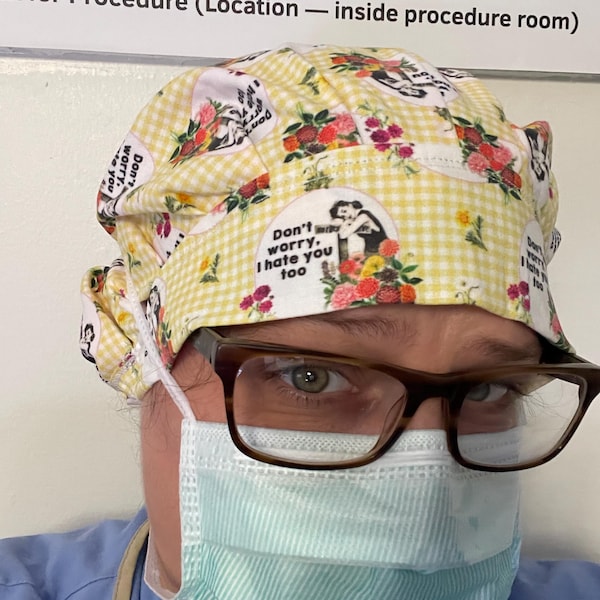 Way to a Man’s Heart, Funny Euro Scrub Caps for Women, Elastic With ...