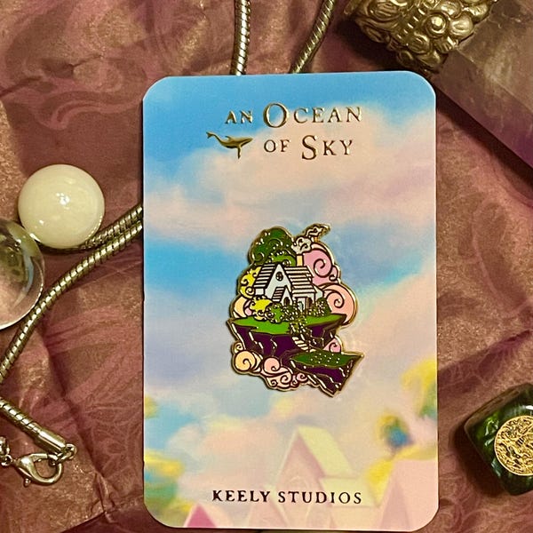 Gold Ocean of Sky Floating Islands Hard Enamel Mini Pin Set - Day ...