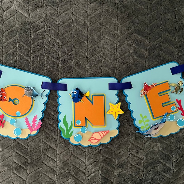 Nemo and Dory Inspired Banner, Nemo Inspired ONE Banner, Under the Sea ...