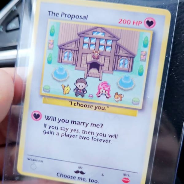 Pokemon Proposal Trading Card Anniversary Proposal Invitation Gift ...