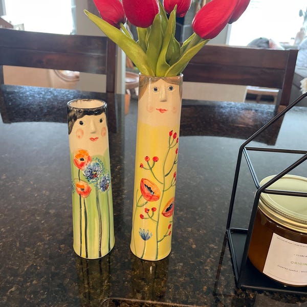 Crazy Family Ceramic Bud Vases • Pottery Vases for Dried Flowers ...