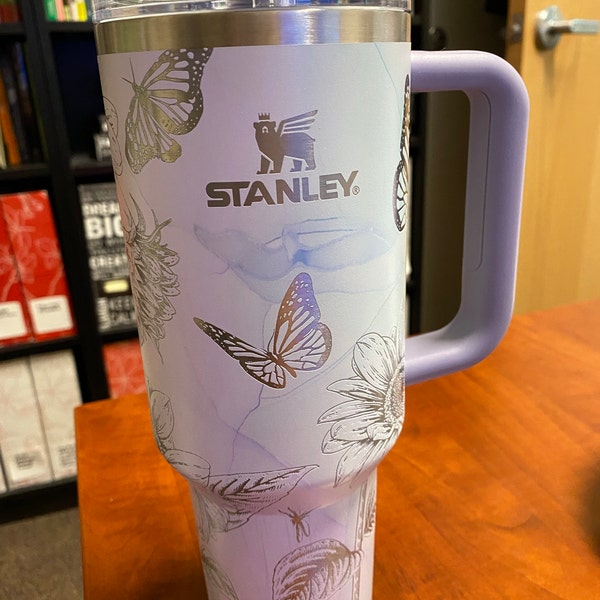 Butterfly Sunflower Stanley, Wildflower Engraved Tumbler, Personalized ...
