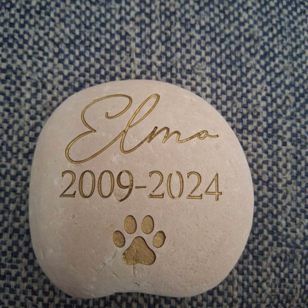 Engraved River Rock. Personalised Pet Memorial . Cat Memorial . Garden ...