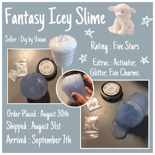Fantasy Icey Slime Blue Scented Slime Clear Slime Scented Slime Glitter ...