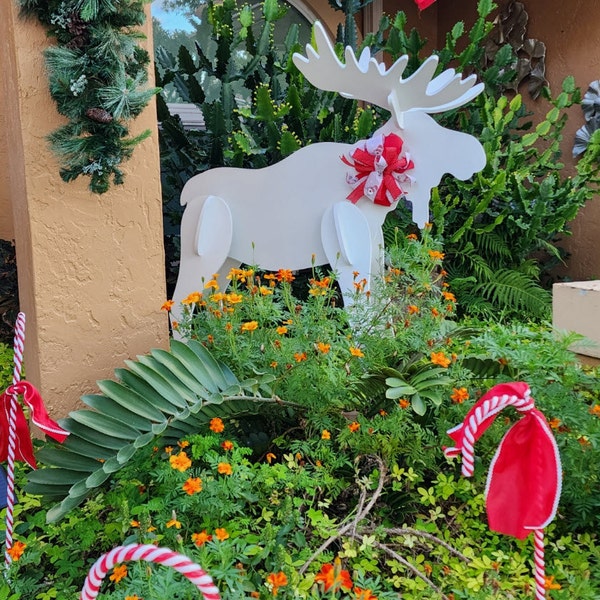 All Weather Large Christmas Moose Display - Etsy