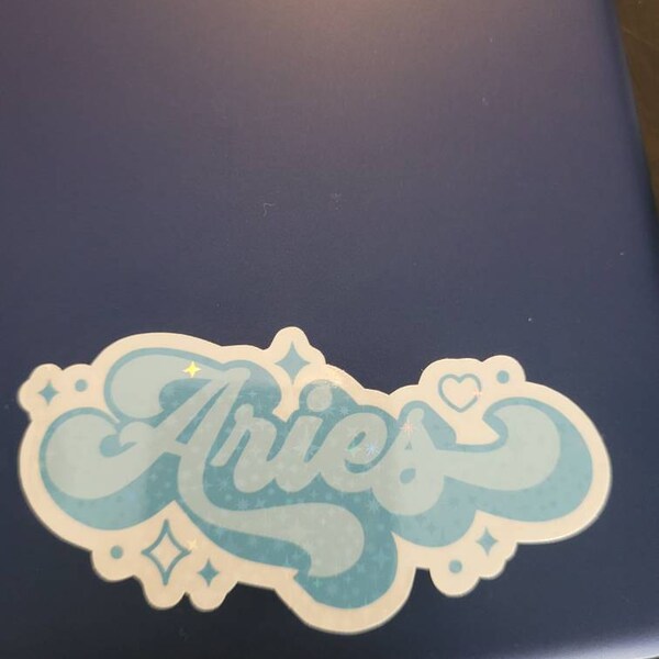 Zodiac Sign Holographic Sticker | Cute Retro Astrology Sign Sticker for ...