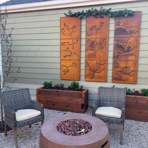 Tree & Branches Privacy Screens, Metal Garden Art, Metal Yard Art ...