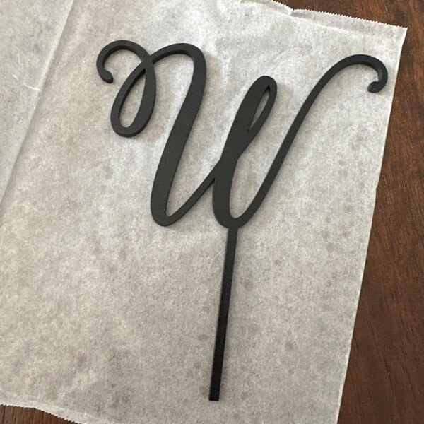 W Cake Topper, Monogram Cake Topper, Custom Cake Topper, Initial Cake ...