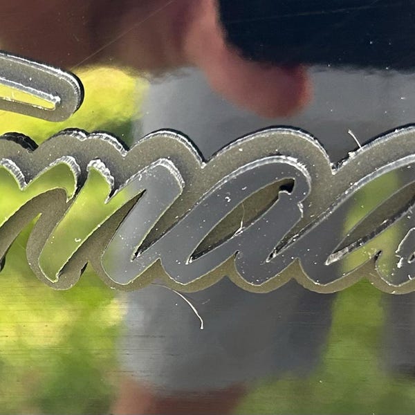 Custom Cursive Font Car Emblem - Custom Colors - Installs in Seconds ...