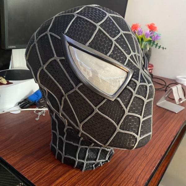 Customized Sam Raimi Spiderman Mask, Black Spiderman Mask Cosplay ...