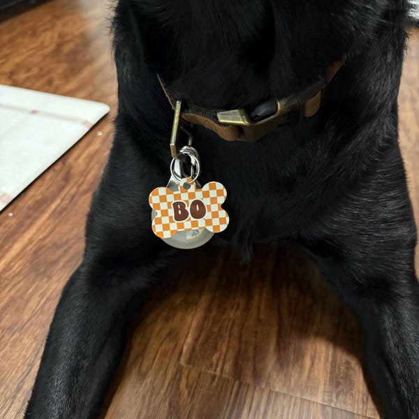 Checker Pet Tag - Customizable Dog ID With Retro Checkerprint Theme ...