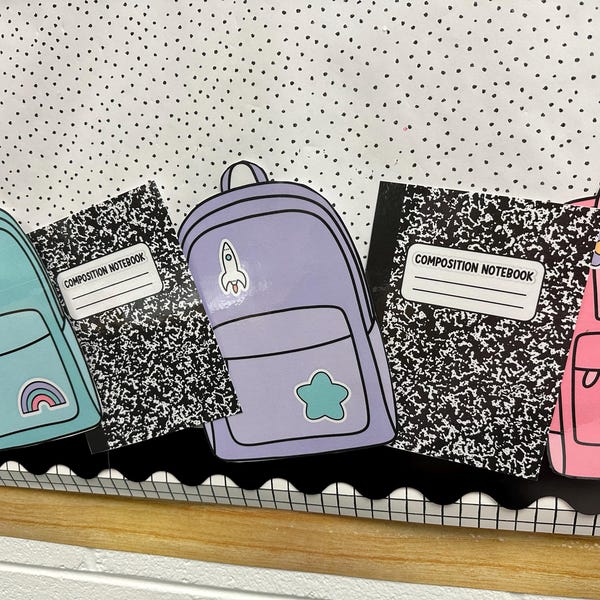 Composition Notebook Classroom Decor Bundle & Pastel Classroom Decor ...