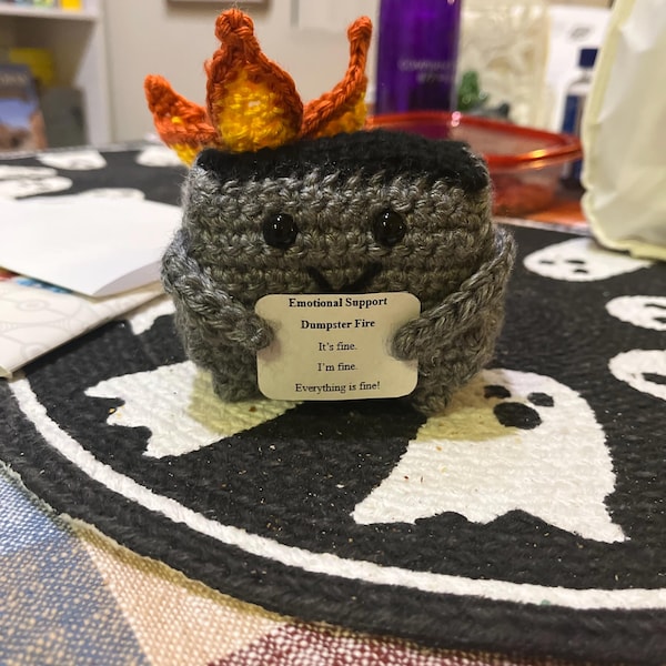 Pattern and Sign Only: Dumpster Fire Emotional Support Crochet Pdf X2 ...