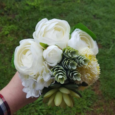 Silk Rainbow Roses Artificial Flowers Wedding Bouquet Boutonniere Wrist ...