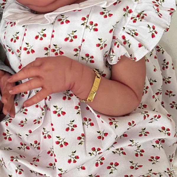 Baby Bracelet Gold, Child ID Bracelet, Baby Bracelet Silver, Custom ...