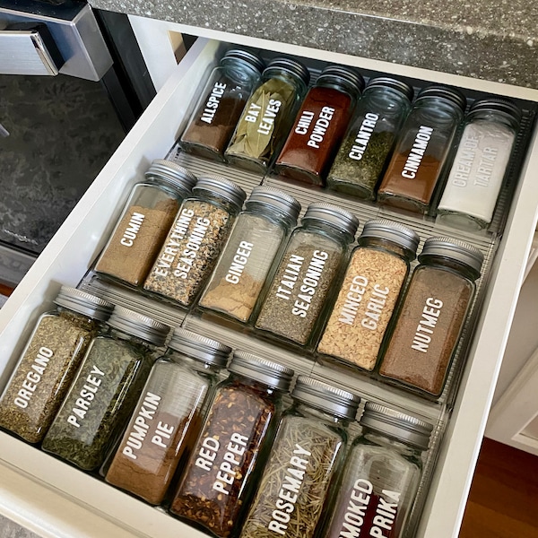 Custom Spice Vinyl Decals, Kitchen Organization, Sticker Spice Jar ...