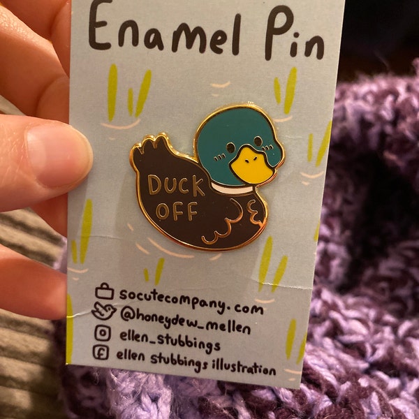 Enamel Pin Cute Duck off Mallard Enamel Pin Badge Animal Bird Sassy ...