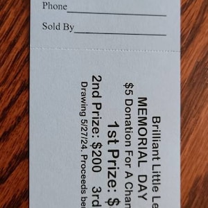 1,000 Custom Printed Raffle Tickets for Your Fundraiser. Card Stock of ...