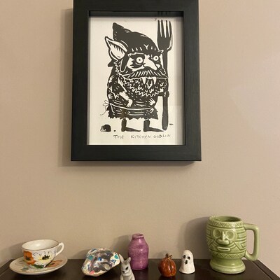 The Kitchen Goblin Goblin Print Kitchen Print Weird Wall - Etsy
