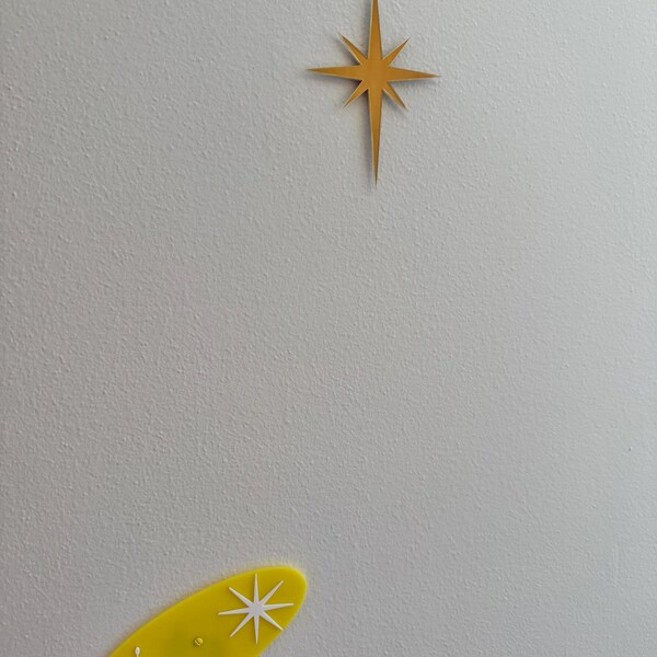 Mid Century Modern MIRROR Atomic Starburst (individual) | Silver or ...
