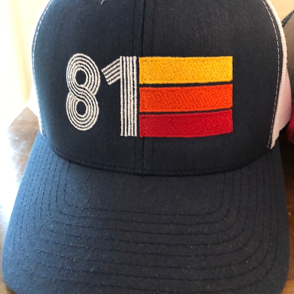 81 - 1981 Retro Trucker Hat for Men Women - Custom Embroidery ...