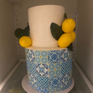 Positano Italy Tile Pattern Edible Image Sheet Cake Topper or Wrap ...