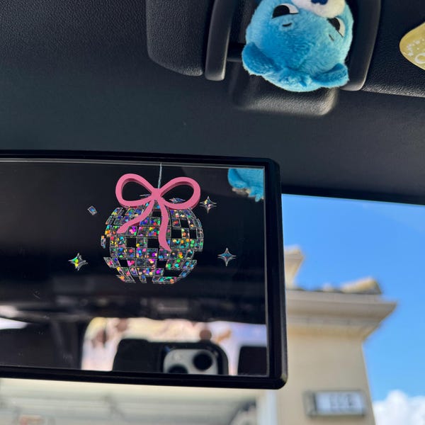 Coquette Disco Ball Car Decal: Rear View Mirror Sticker - Etsy