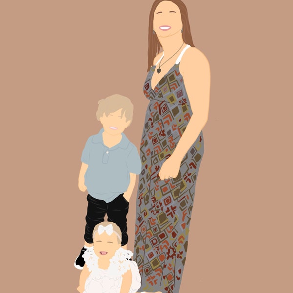 Custom Minimalist Digital Portrait Faceless Illustration ASAP Faceless ...